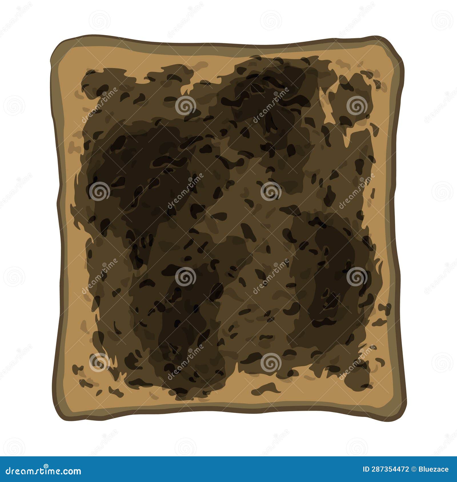 Bread Burned Toast Top View Food Vector Illustration | CartoonDealer ...