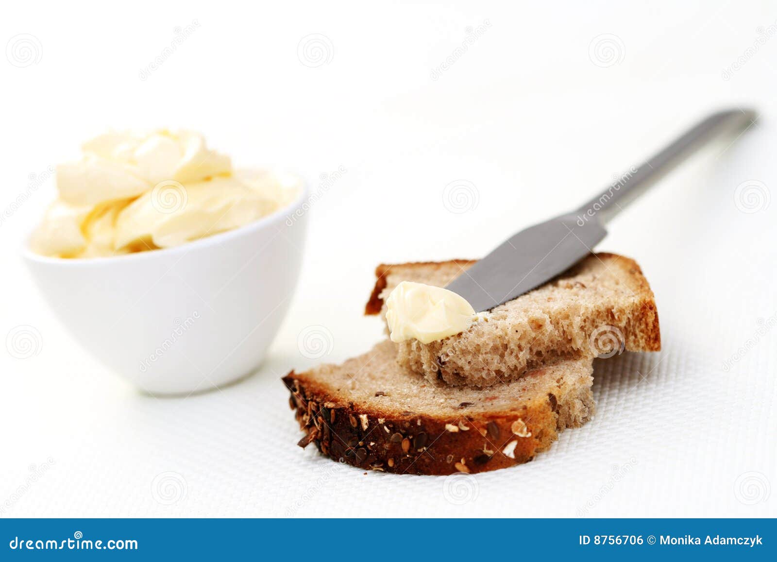 Bread and butter stock photo. Image of snack, margarine - 8756706