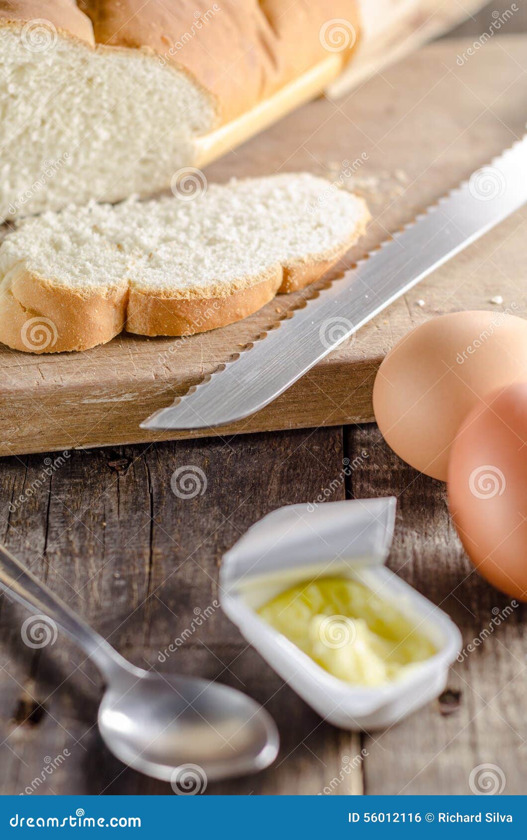 Bread and butter breakfast stock photo. Image of healthy - 56012116