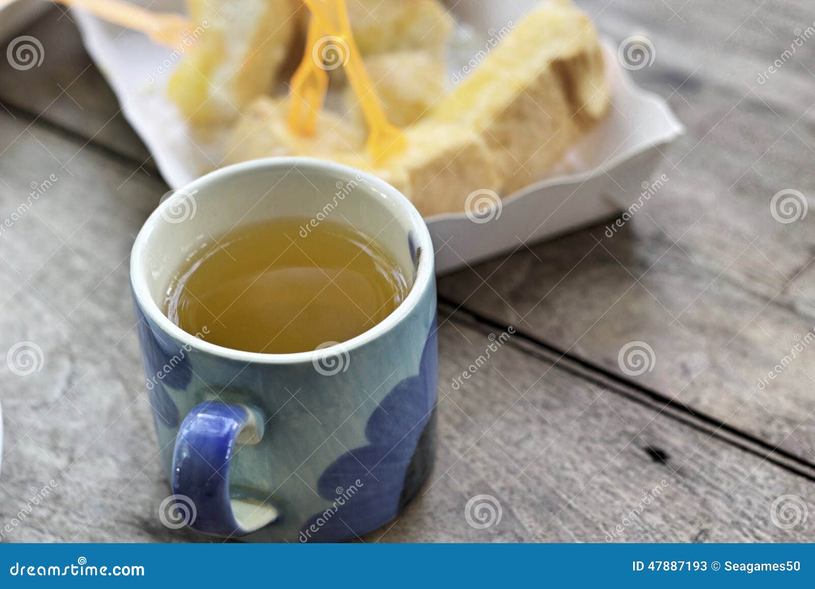 Bread, butter and hot tea stock image. Image of closeup - 47887193