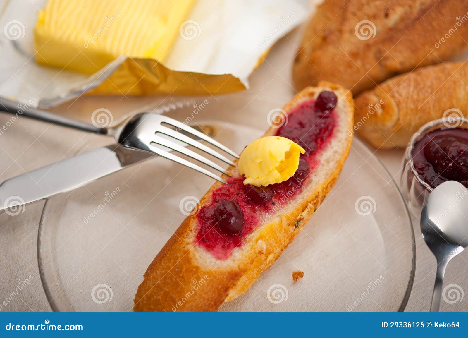 Bread butter and jam stock photo. Image of tasty, loaf - 29336126