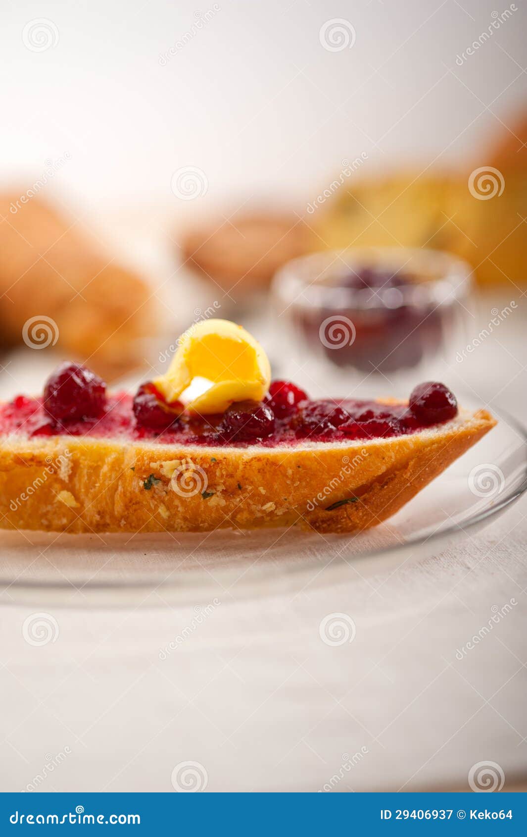 Bread butter and jam stock image. Image of bakery, food - 29406937