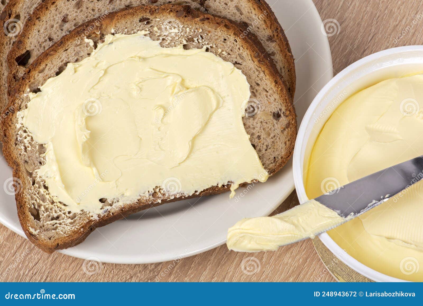 Bread and butter stock photo. Image of eating, knife - 248943672