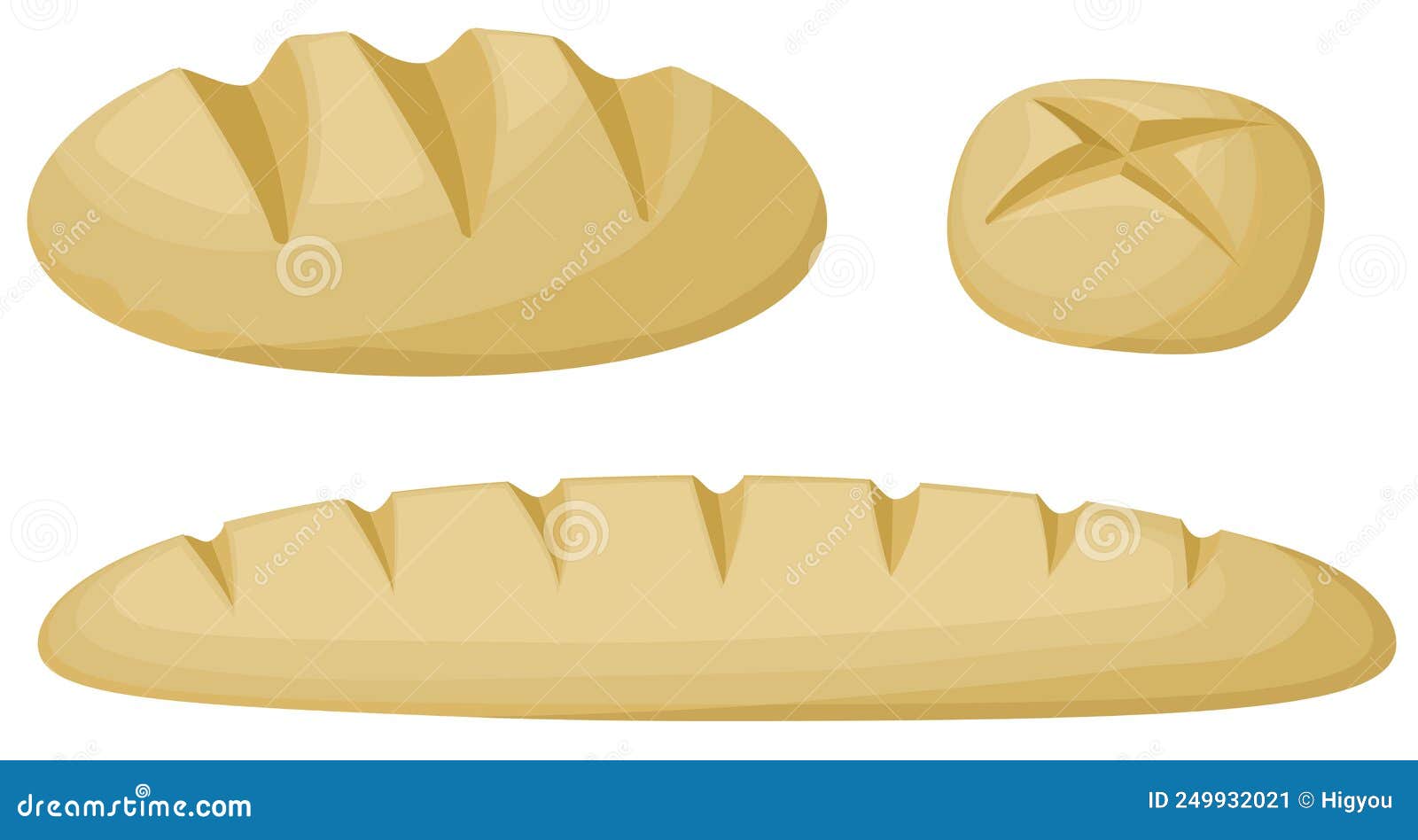 Bread Cartoon stock vector. Illustration of selection - 249932021