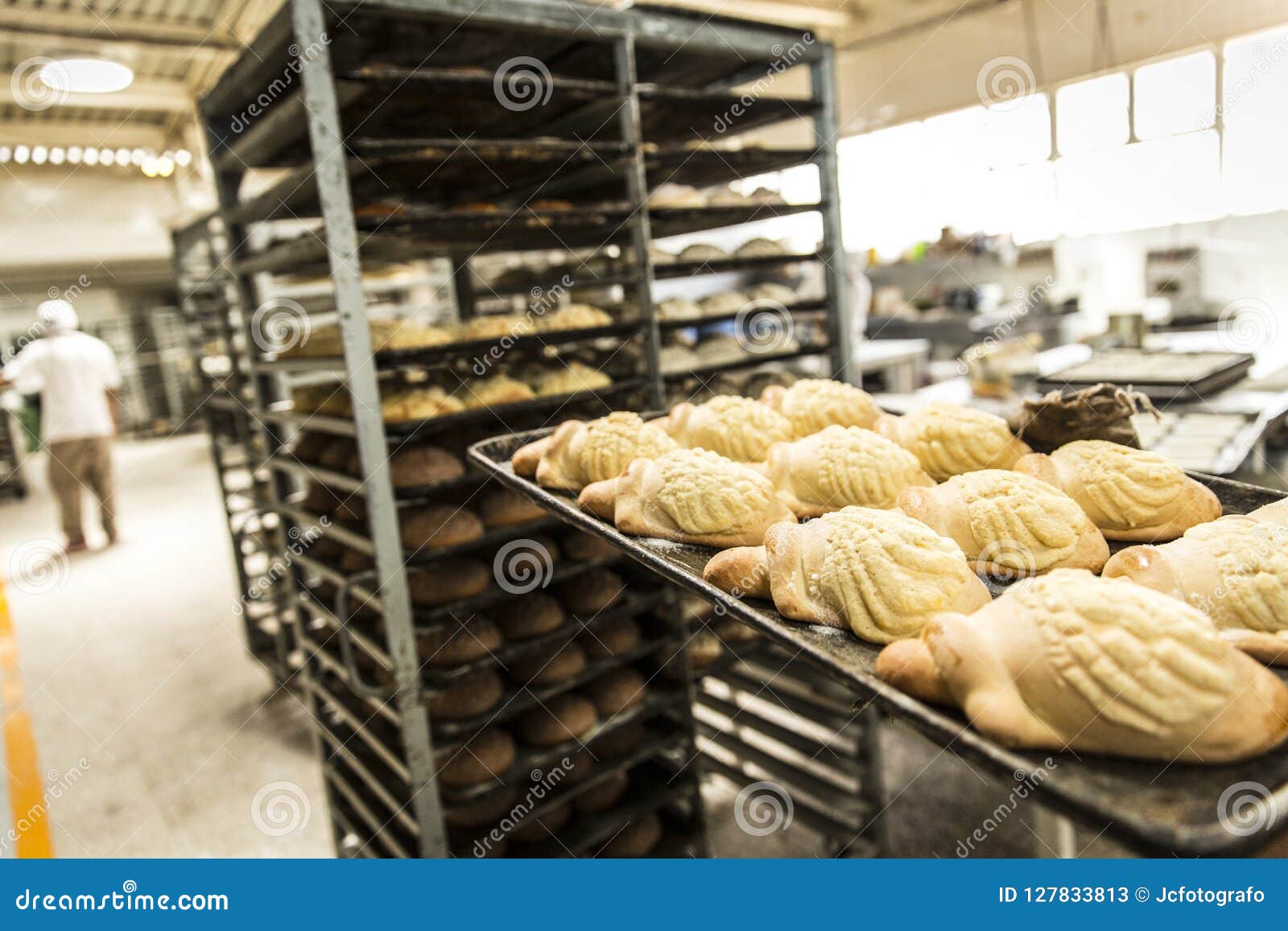 Production of Shells in the Bakery Stock Image - Image of knives ...