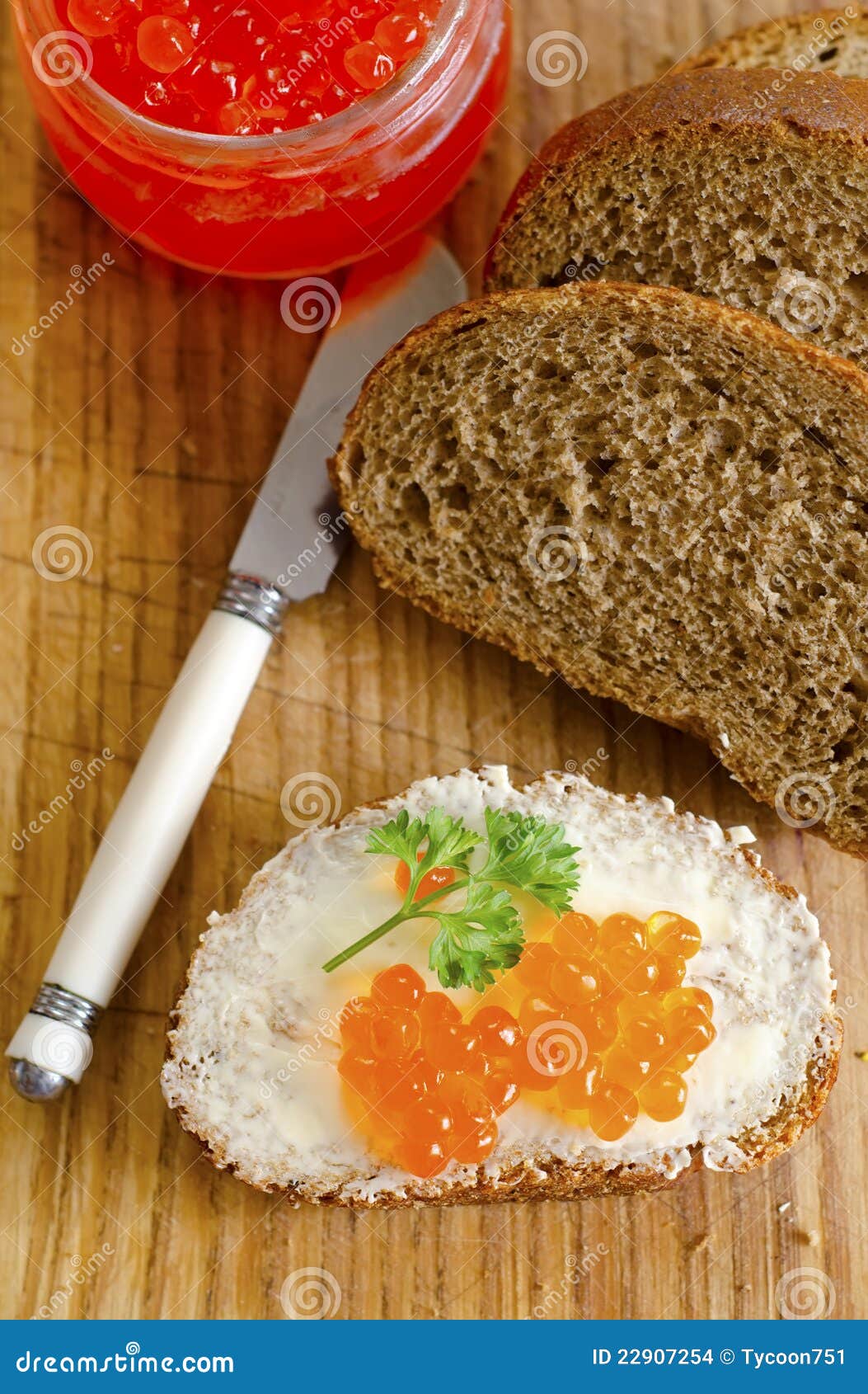 Bread with caviar stock photo. Image of butter, beluga - 22907254