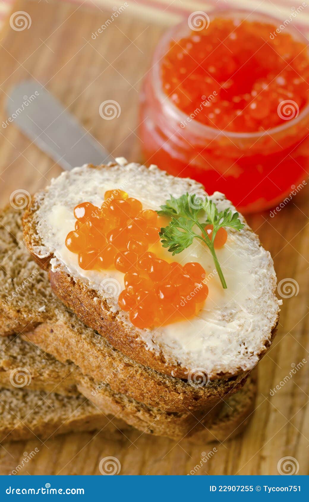 Bread with caviar stock image. Image of ingredient, close - 22907255