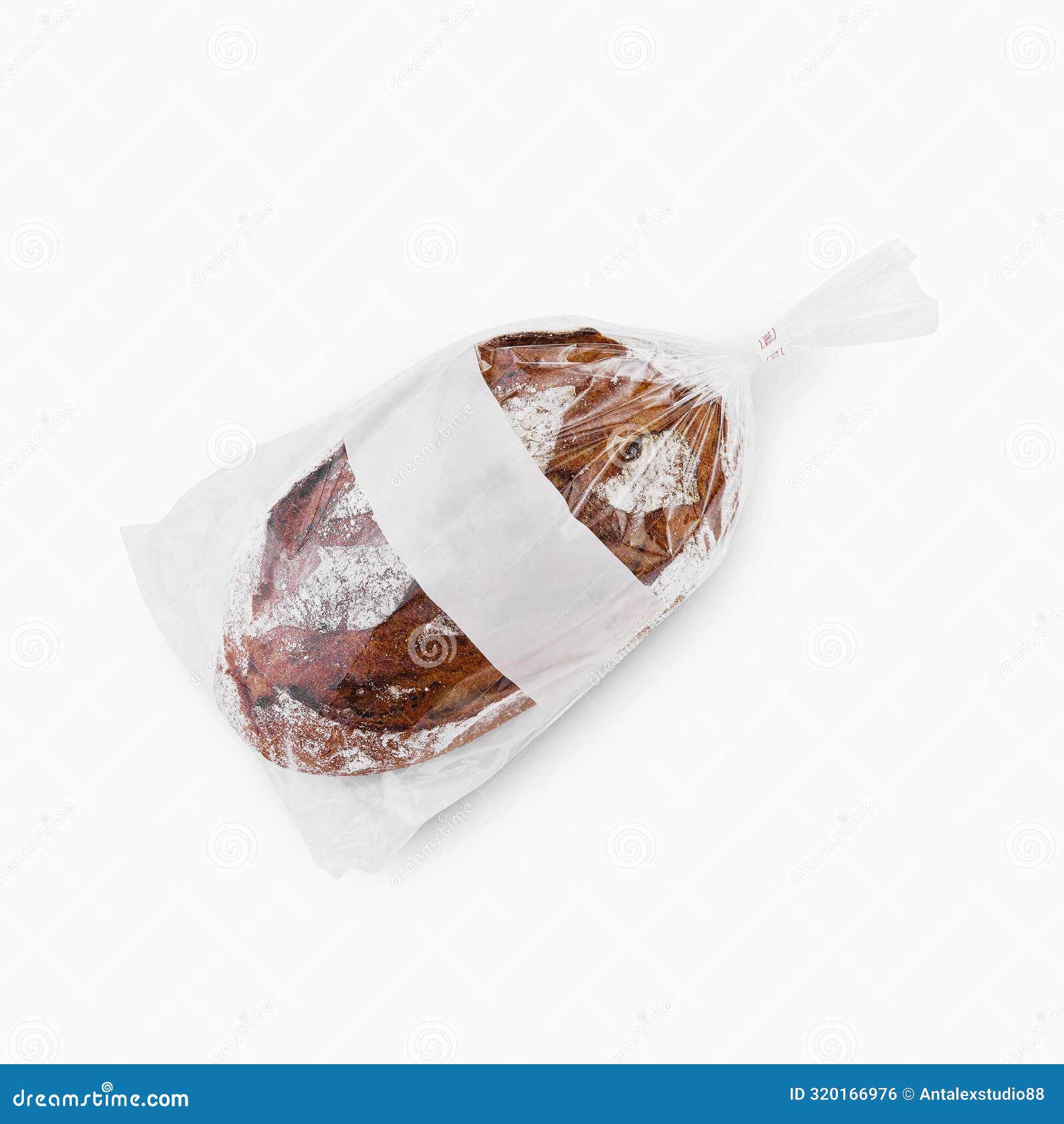 Bread in Cellophane Bag on White Stock Photo - Image of product ...