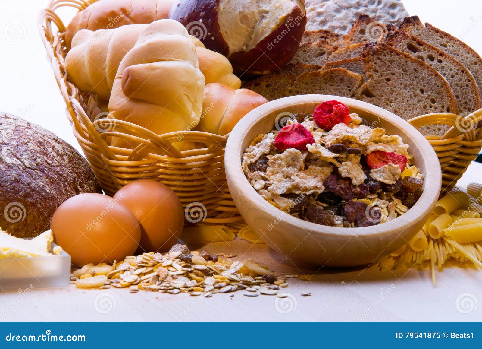 Bread, Cereal Plant, Pasta.Bread, Cereal Plant, Stock Image - Image of ...