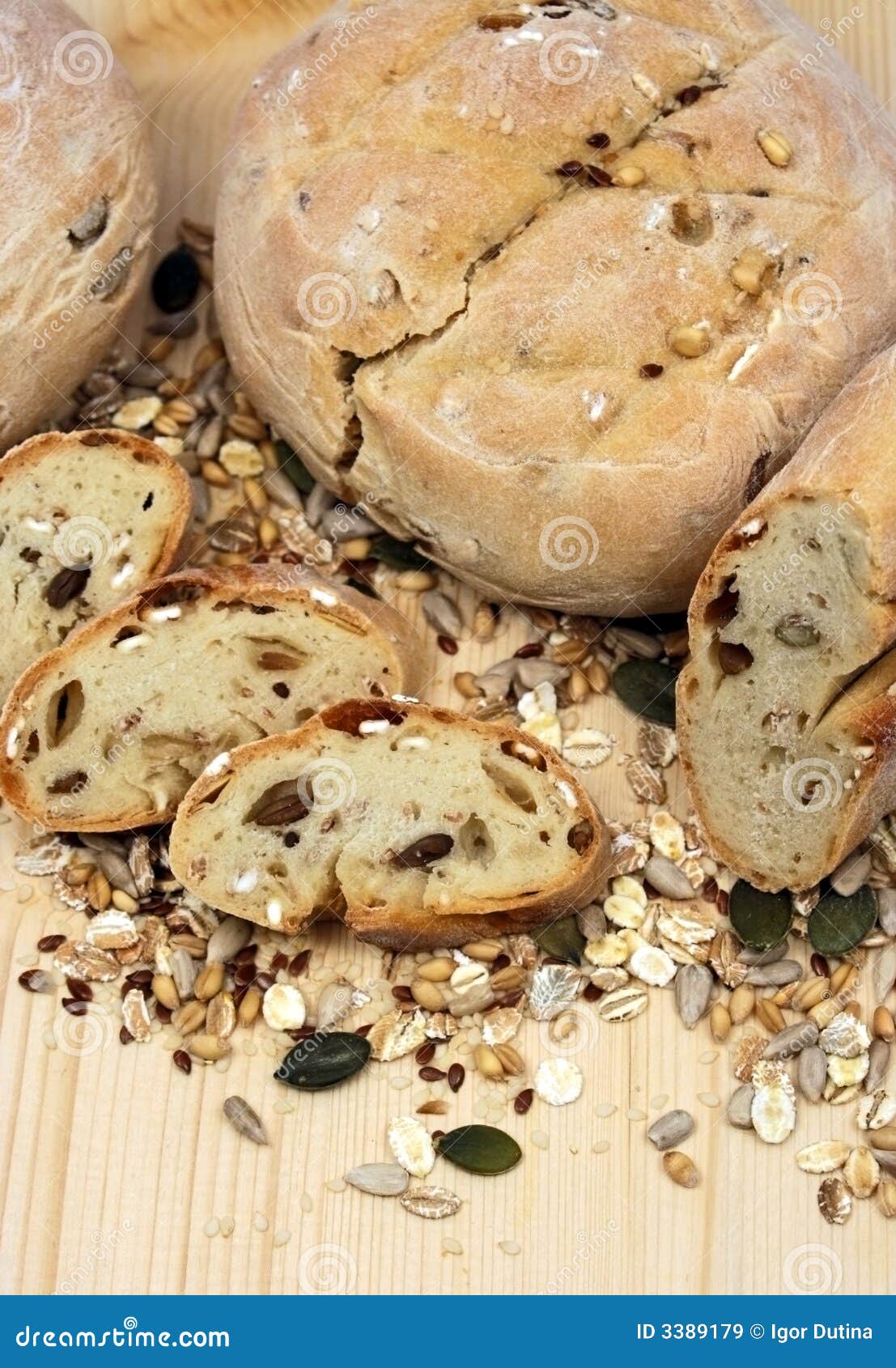 Bread, cereals and seeds stock image. Image of dietary - 3389179