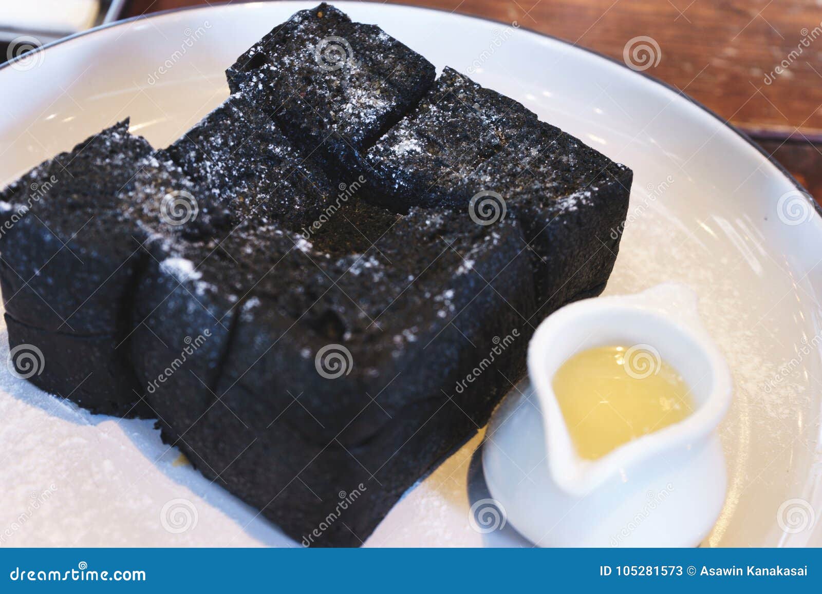 Bread charcoal and milk stock image. Image of snack - 105281573