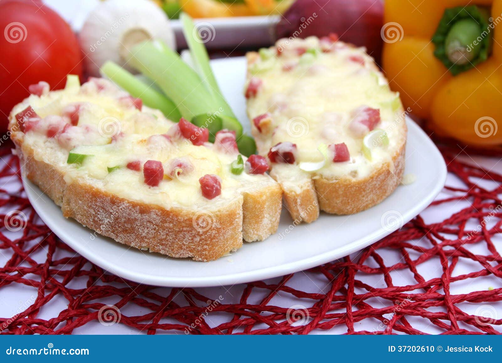 Bread with cheese and ham stock photo. Image of buffet - 37202610