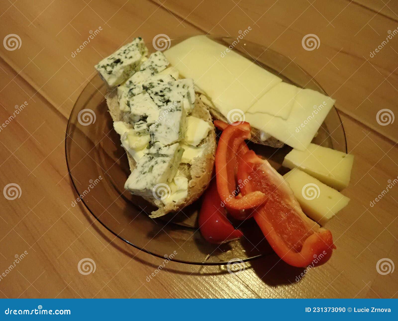 Bread and Cheese Server on a Plate Stock Photo - Image of crispbread ...