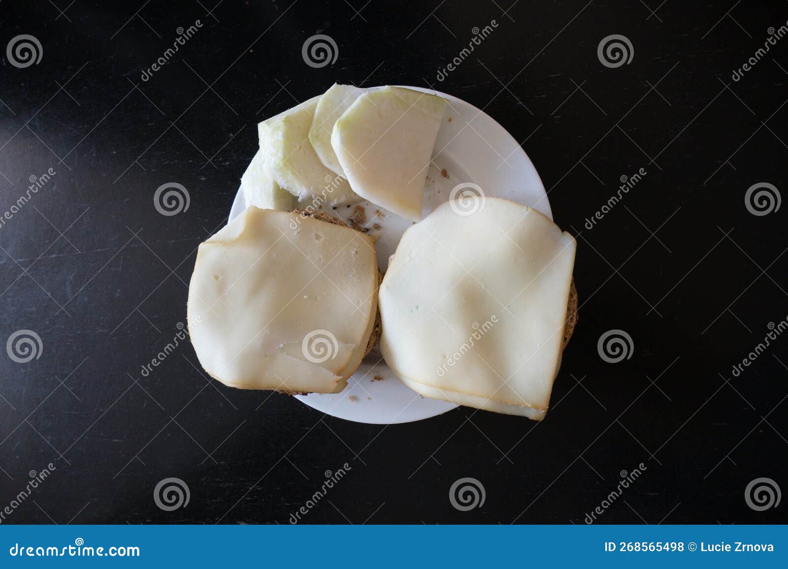 Bread and Cheese Snack Portion Stock Photo - Image of fresh, isolated ...