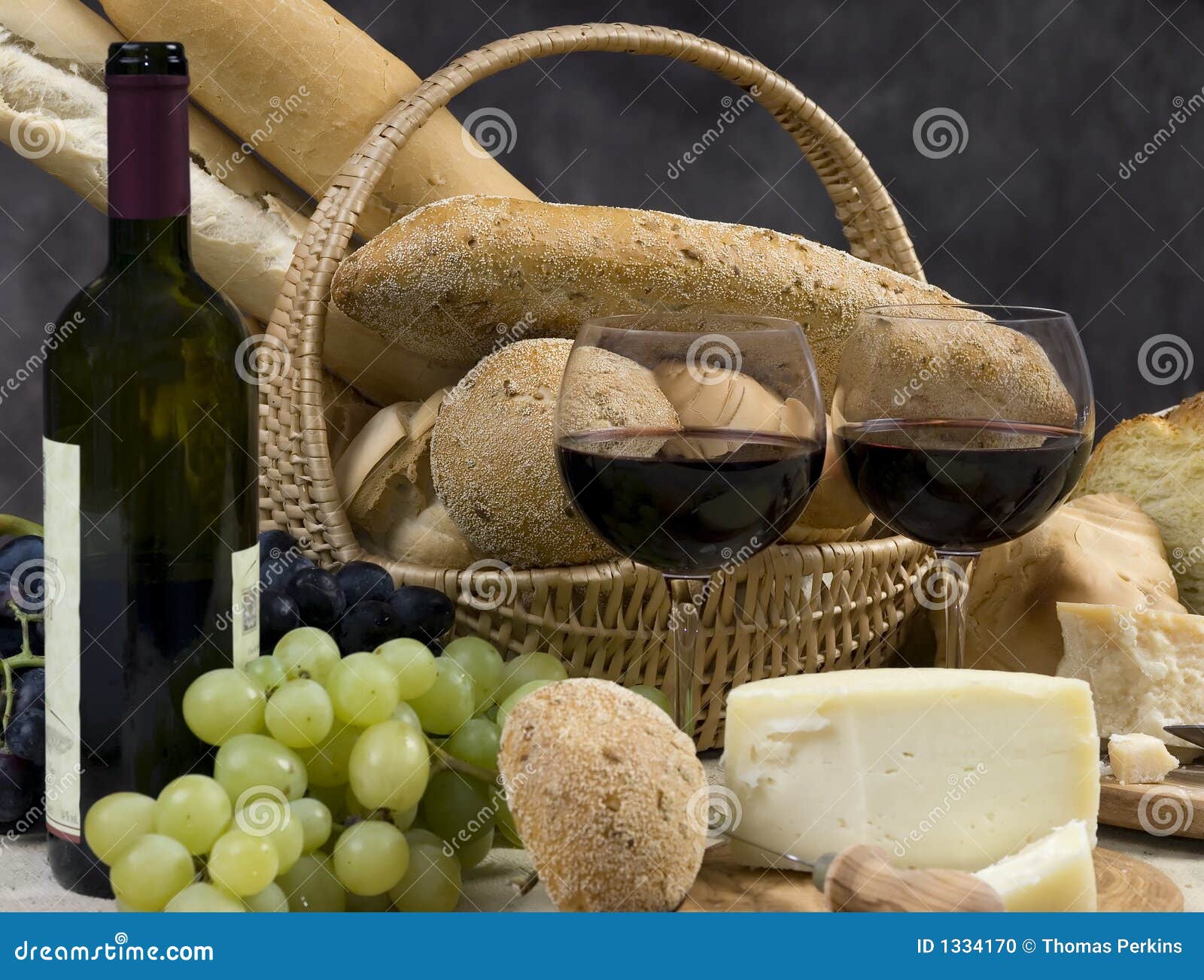 Bread Cheese and Wine 10 stock photo. Image of fresh, glass - 1334170