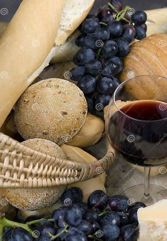 Bread Cheese and Wine 2 stock image. Image of healthy - 1325729