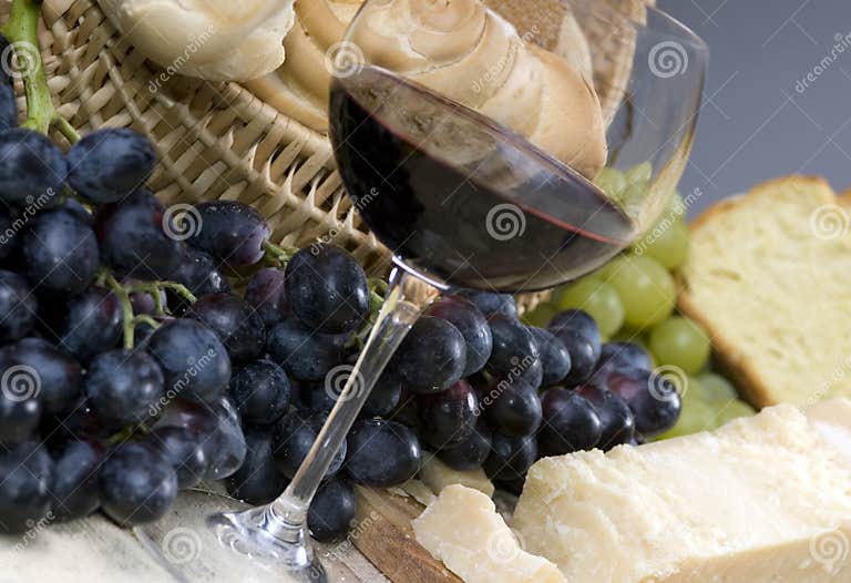 Bread Cheese and Wine 3 stock photo. Image of crust, knife - 1325748
