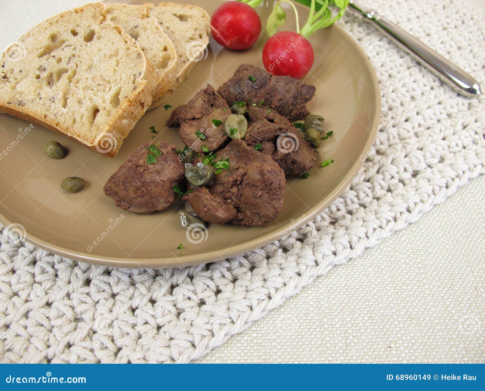 Bread with Chicken Liver and Capers Stock Image - Image of liver, fried ...