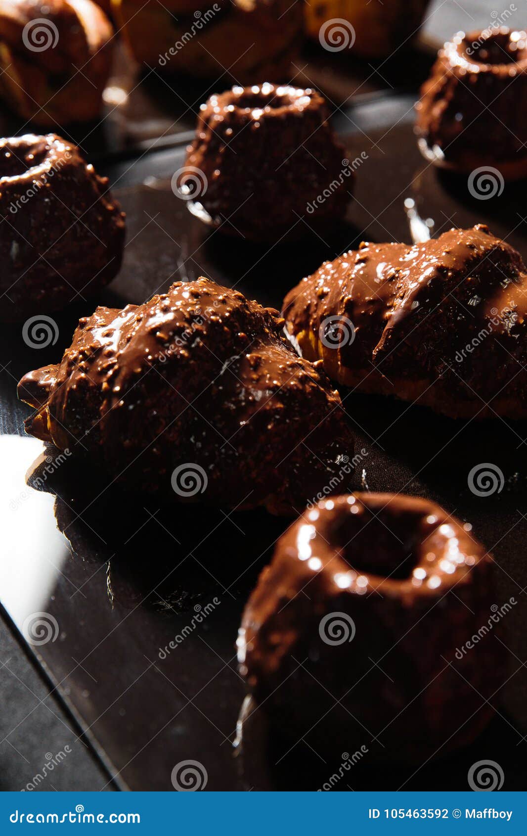 Bread in Chocolate. Crossan, and Roll on Glass Stock Photo - Image of ...