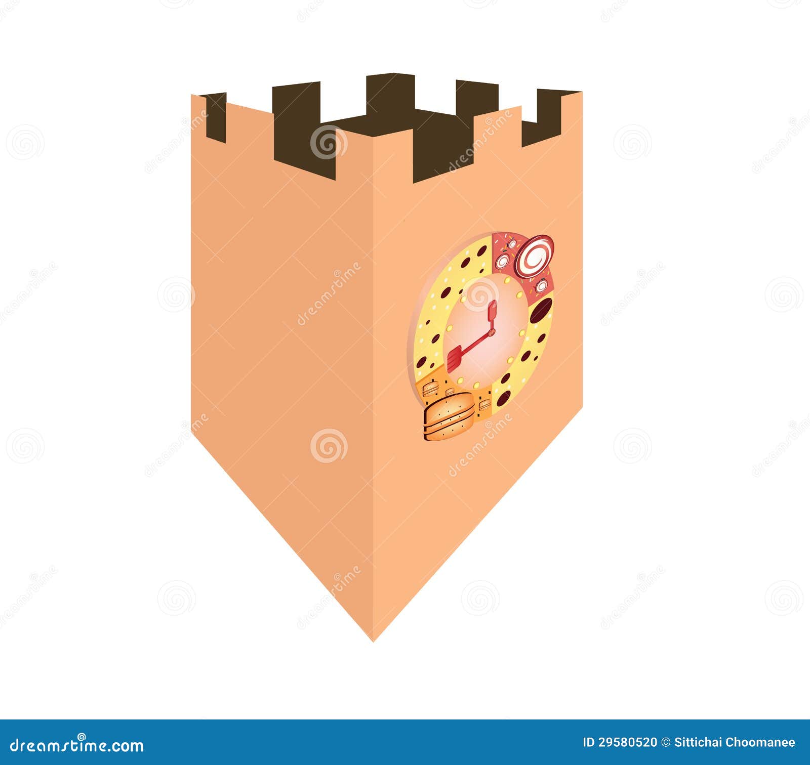 Bread Clock Tower stock illustration. Illustration of roof - 29580520