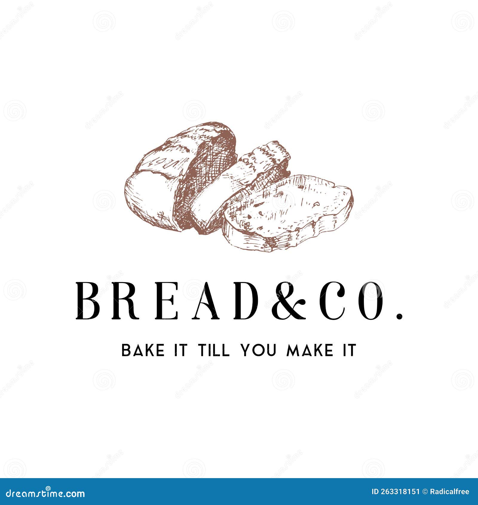 Bread and Co Logo with Loaf Illustration in Vector Stock Illustration ...