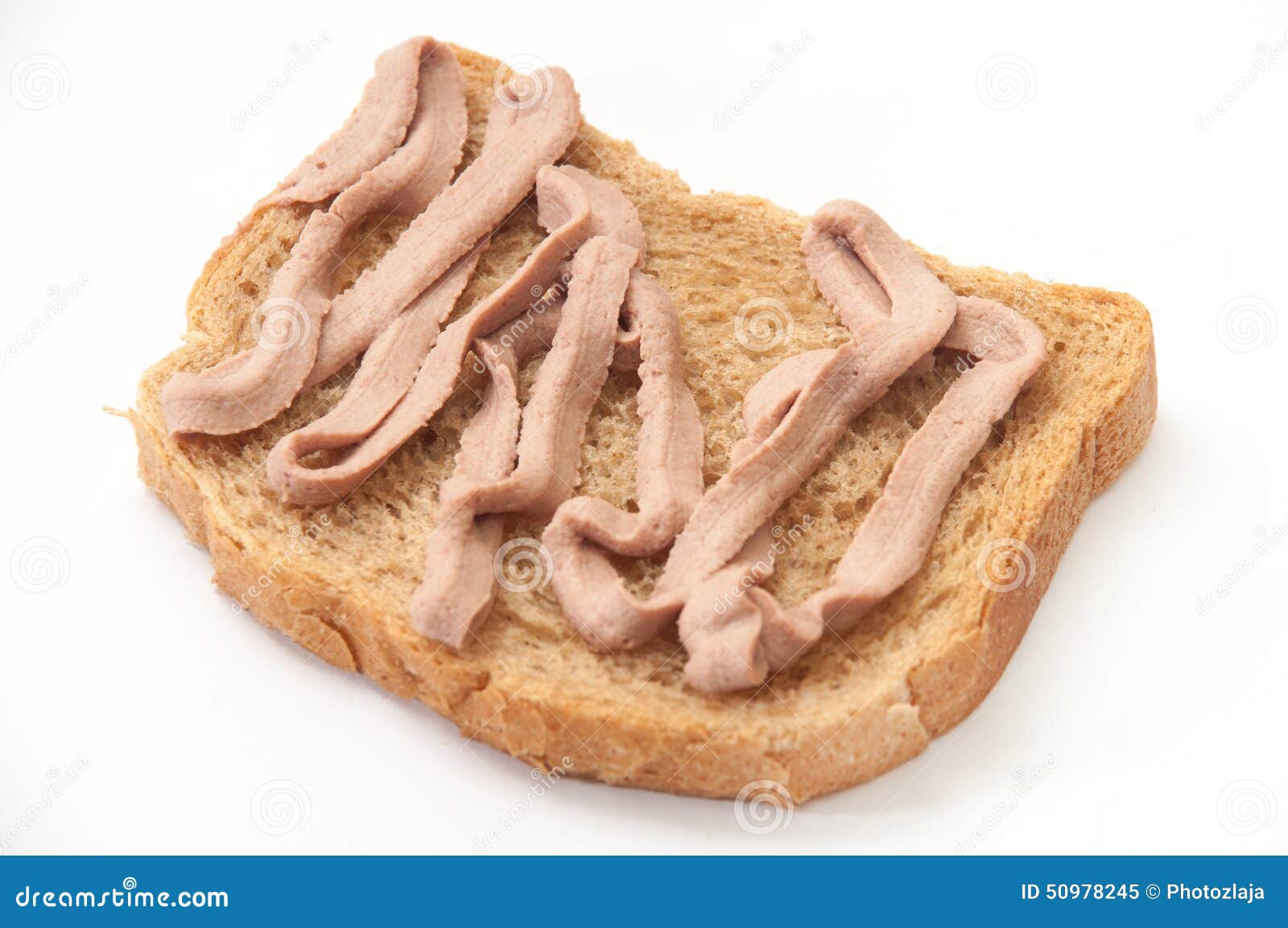 Bread coated with pate stock image. Image of calf, isolated - 50978245