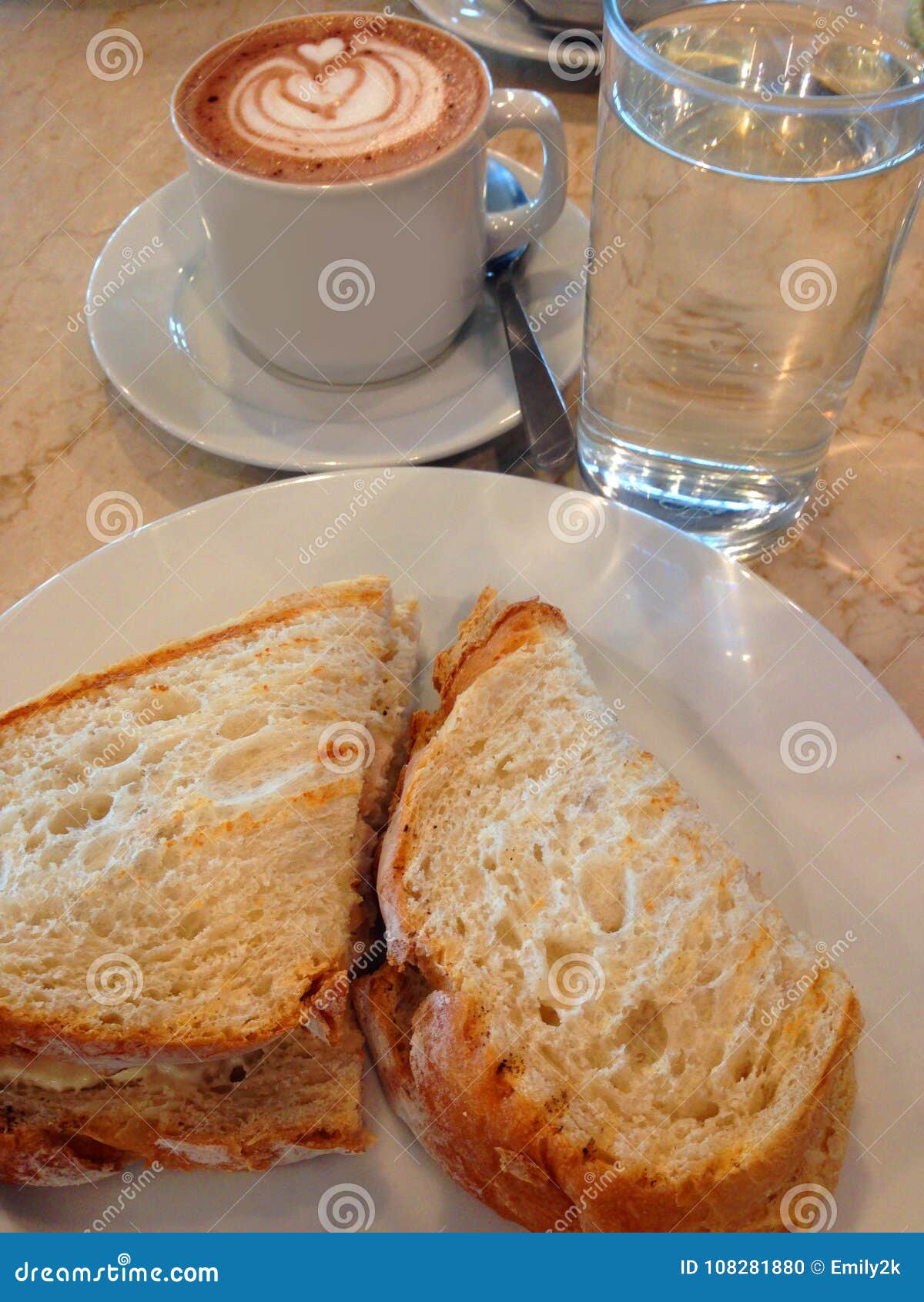 Bread and coffee stock photo. Image of water, bread - 108281880