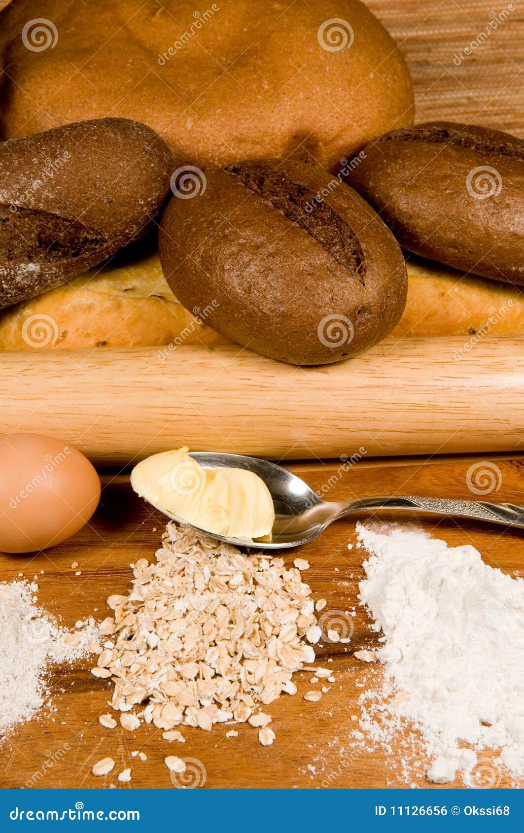Bread and components. stock photo. Image of butter, board - 11126656