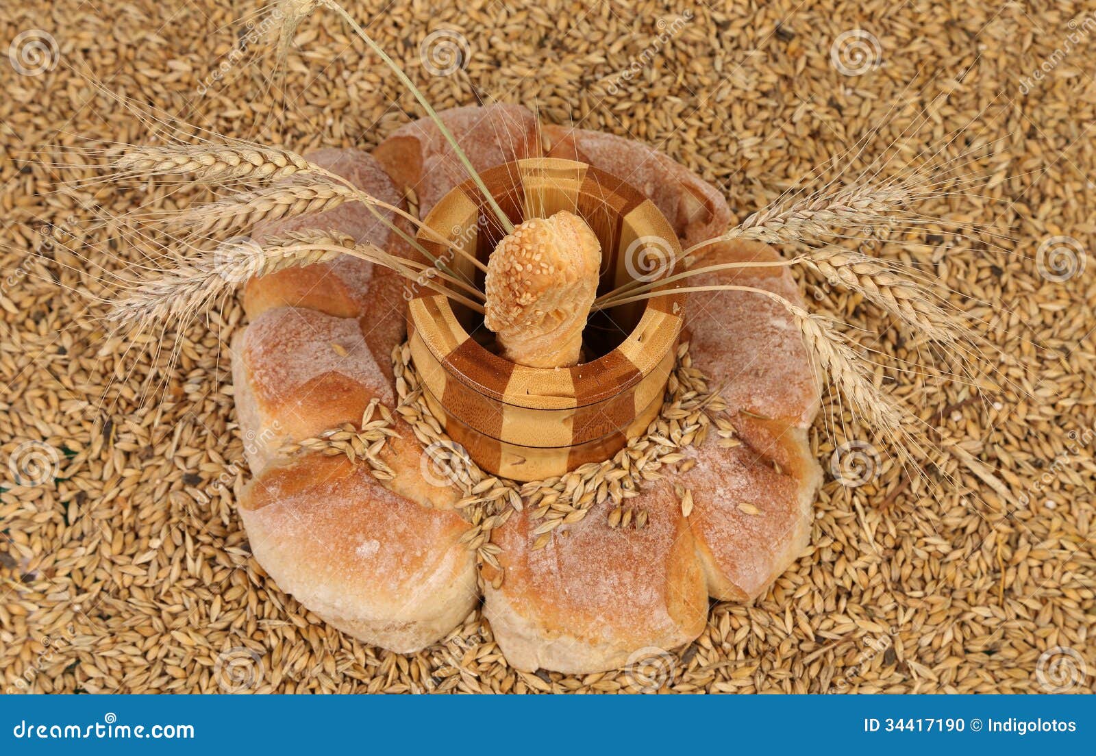 Bread Composition on Wheat Grain. Stock Photo - Image of beautiful ...