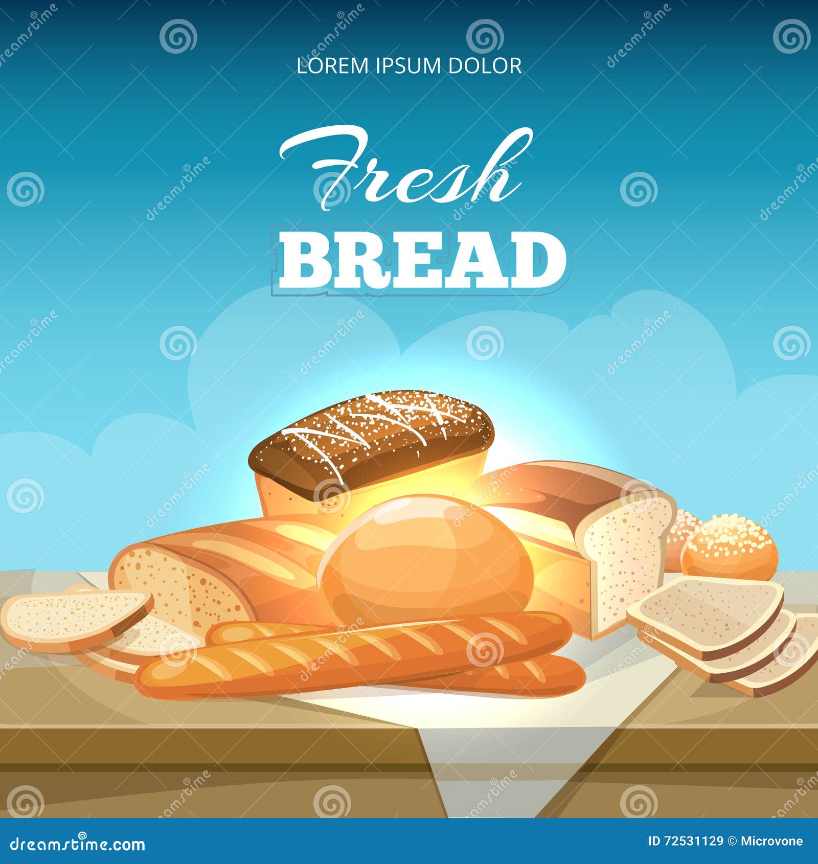 Bread Concept Vector Background. Bakery Poster Template | CartoonDealer ...