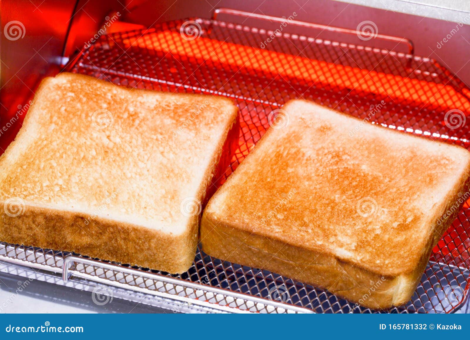 Bread Cooking in the Toaster Stock Photo - Image of isolated, household ...
