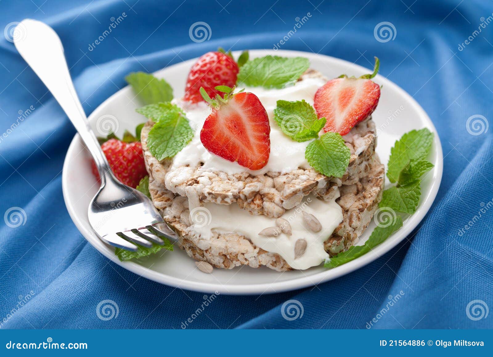 Bread with Cottage Cheese and Berries Stock Photo - Image of closeup ...