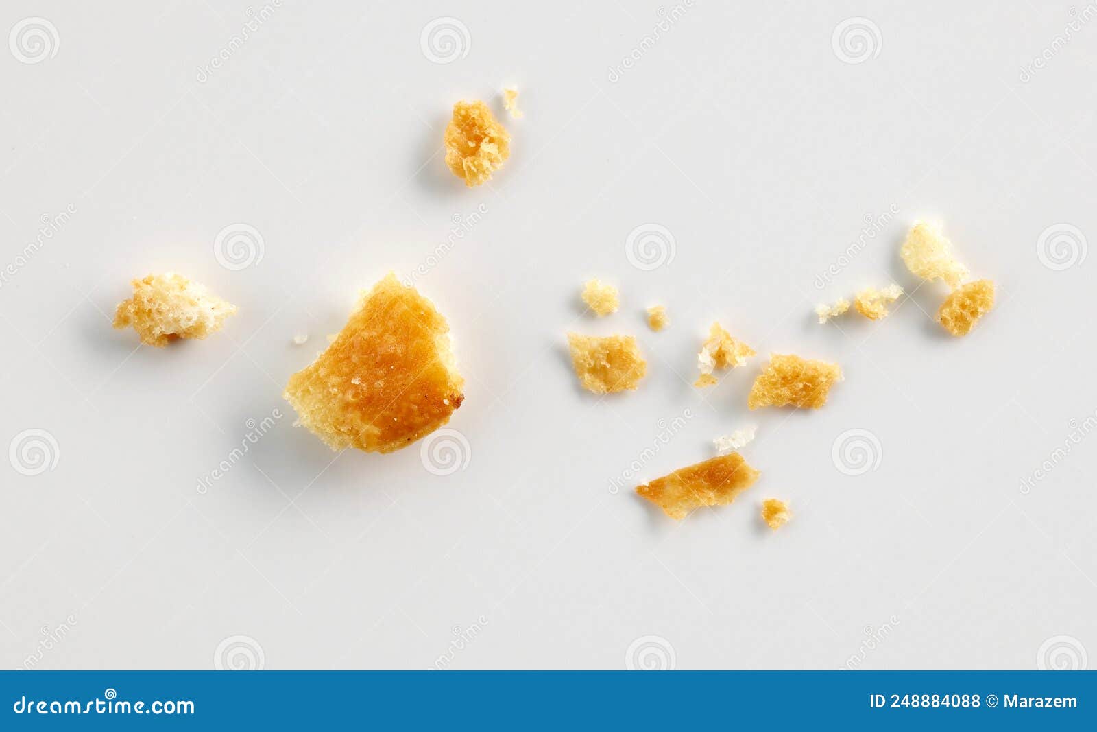 Bread Crumbs on White Background Stock Photo - Image of healthy, snack ...