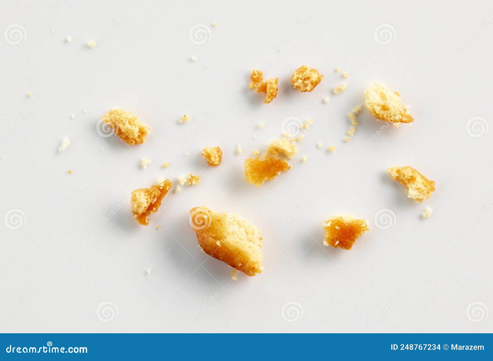 Bread Crumbs on White Background Stock Photo - Image of healthy, small ...