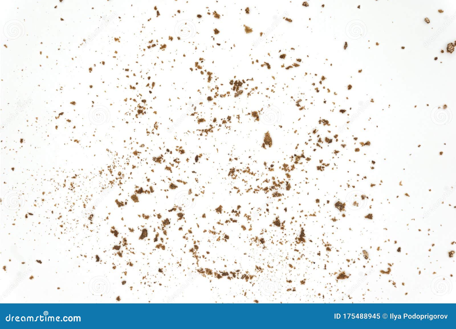 Bread Crumbs on a White Background. Scattered Remnants of Bread Stock ...