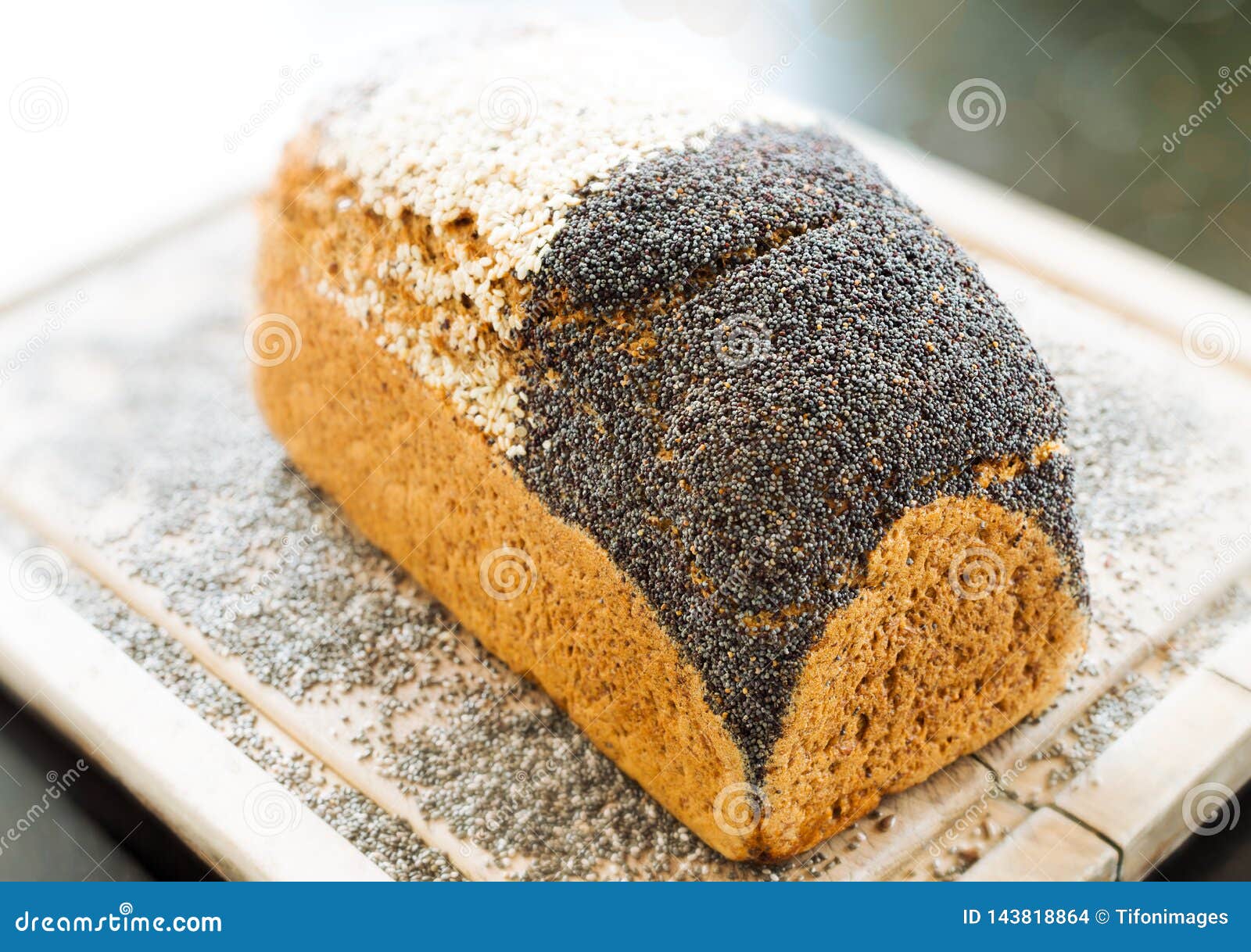 Bread with a Crust of Seeds Stock Photo - Image of freshly, people ...
