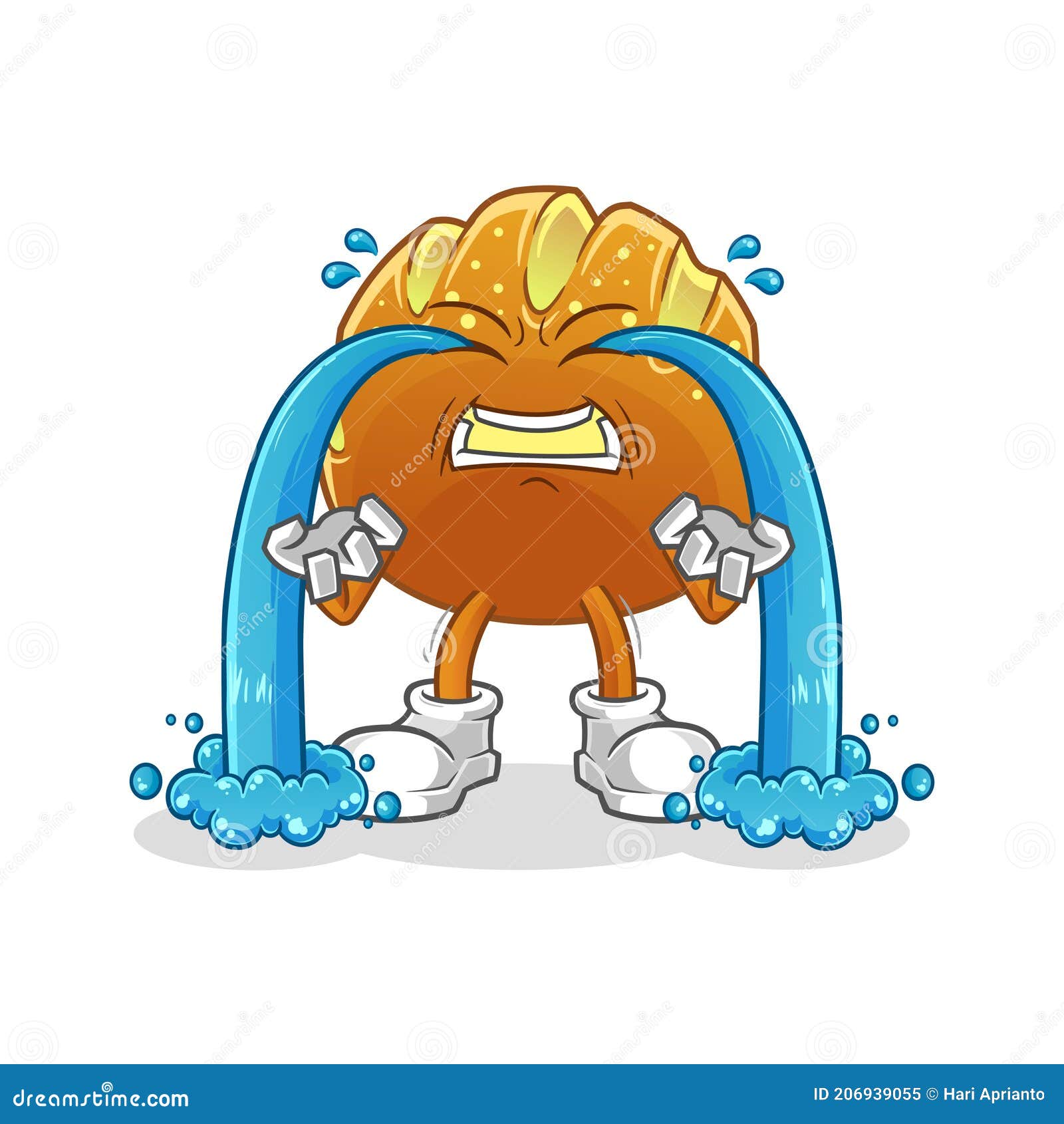 Bread Crying Illustration. Character Vector Stock Vector - Illustration ...