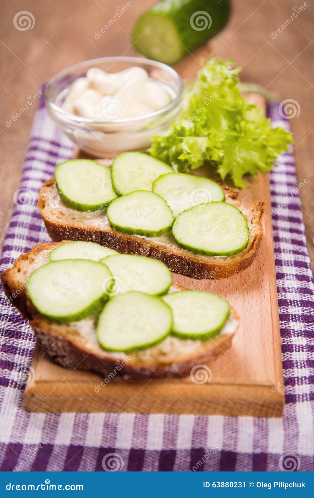 Bread with cucumber stock image. Image of closeup, lettuce - 63880231