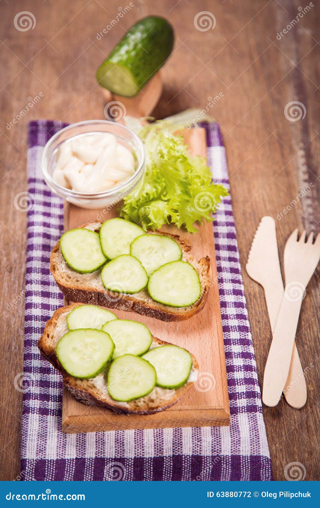 Bread with cucumber stock photo. Image of picnic, sauce - 63880772