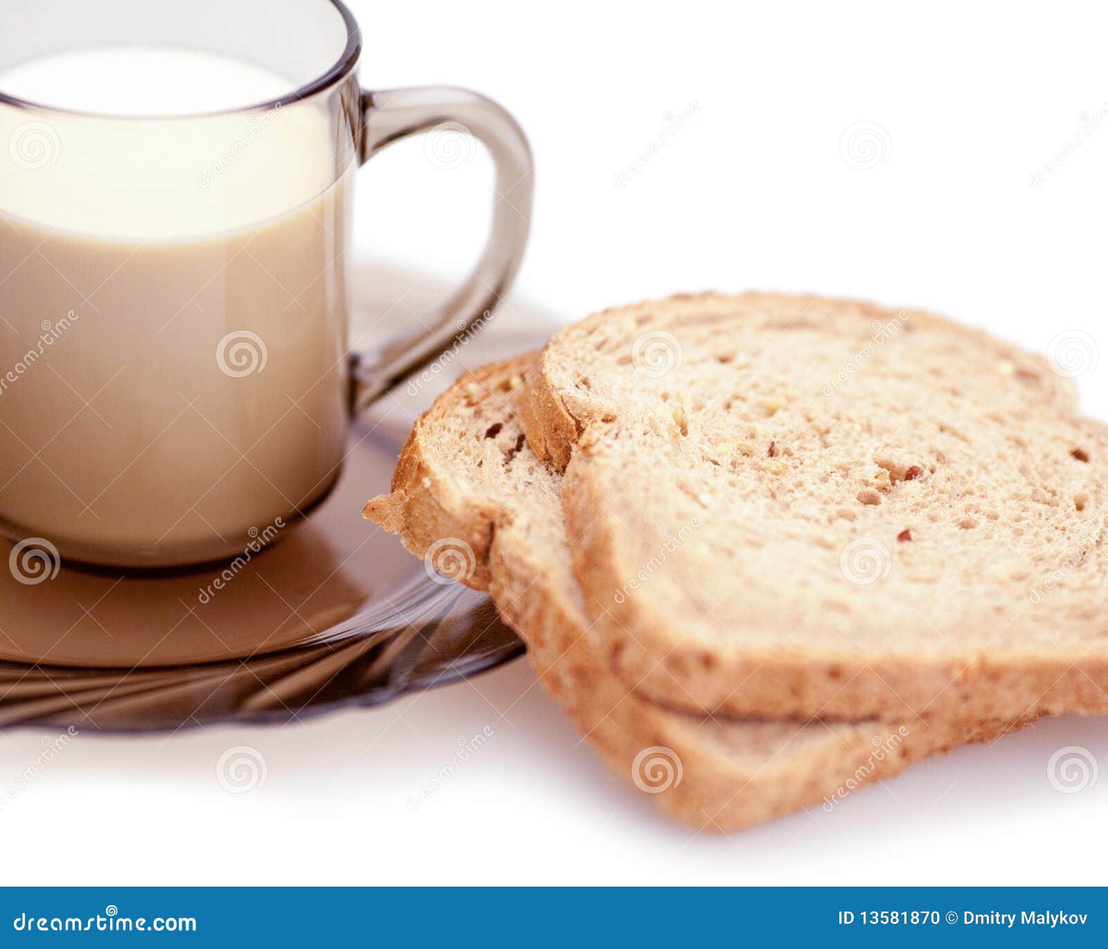 Bread and cup of milk stock photo. Image of piece, glass - 13581870