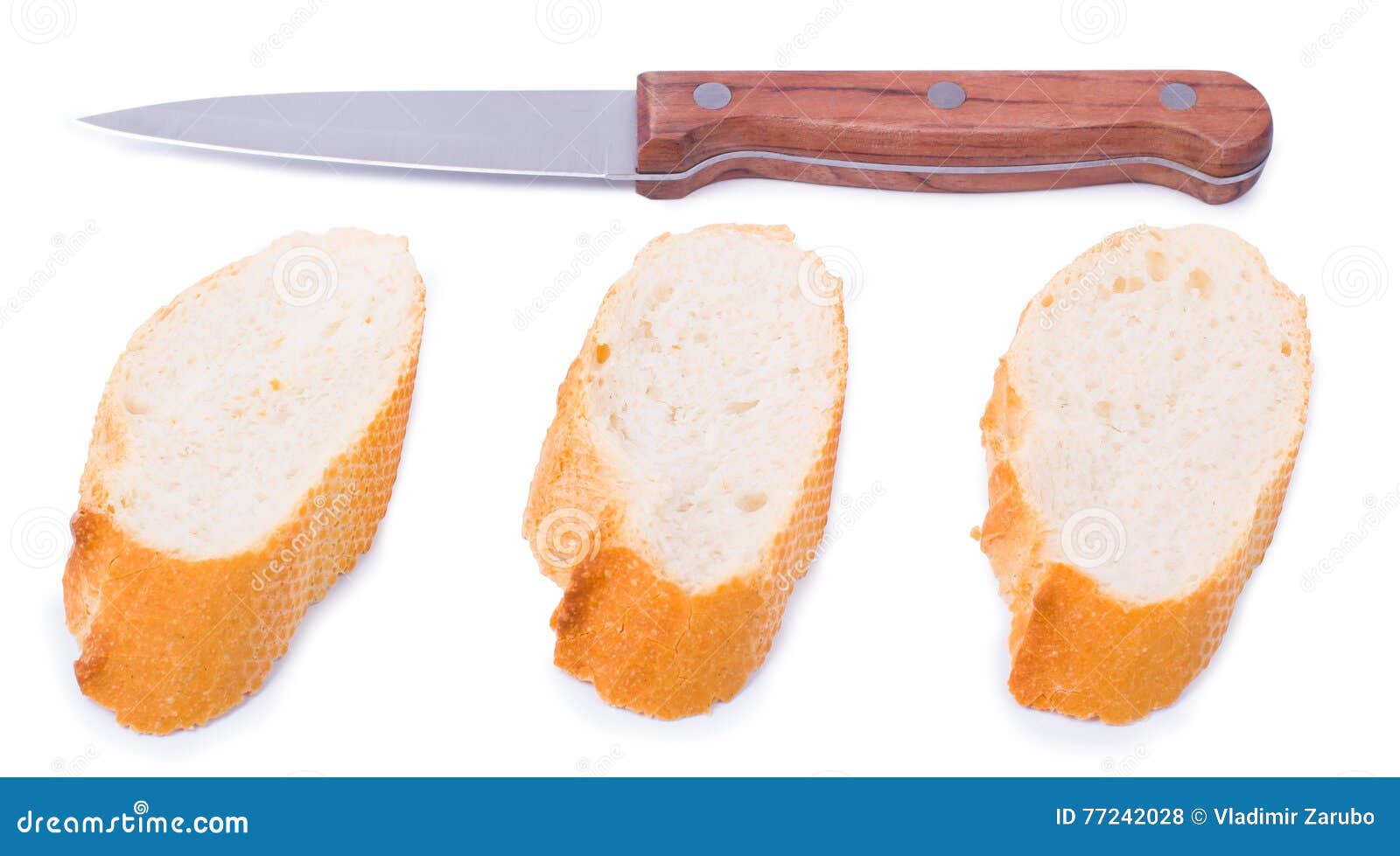 Bread the cut baguette stock photo. Image of pieces, loaf - 77242028