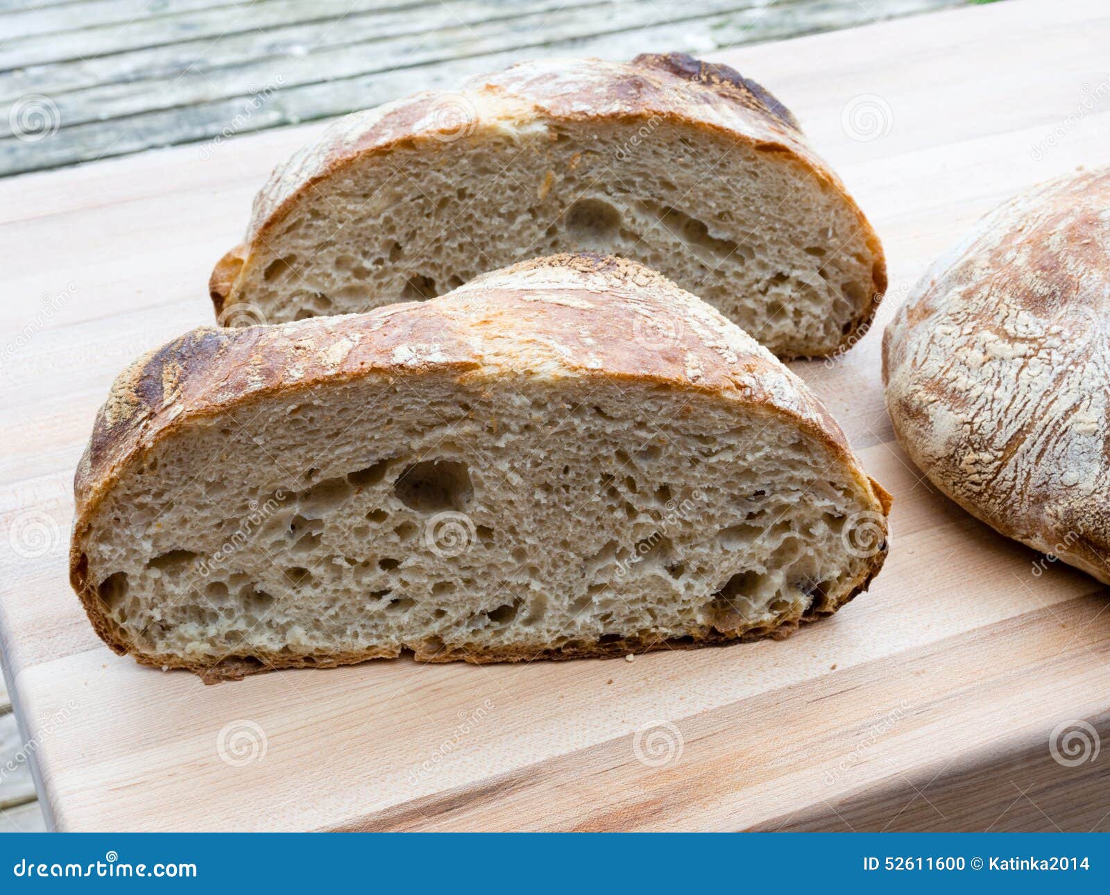 Bread cut in half stock photo. Image of bakery, yeast - 52611600