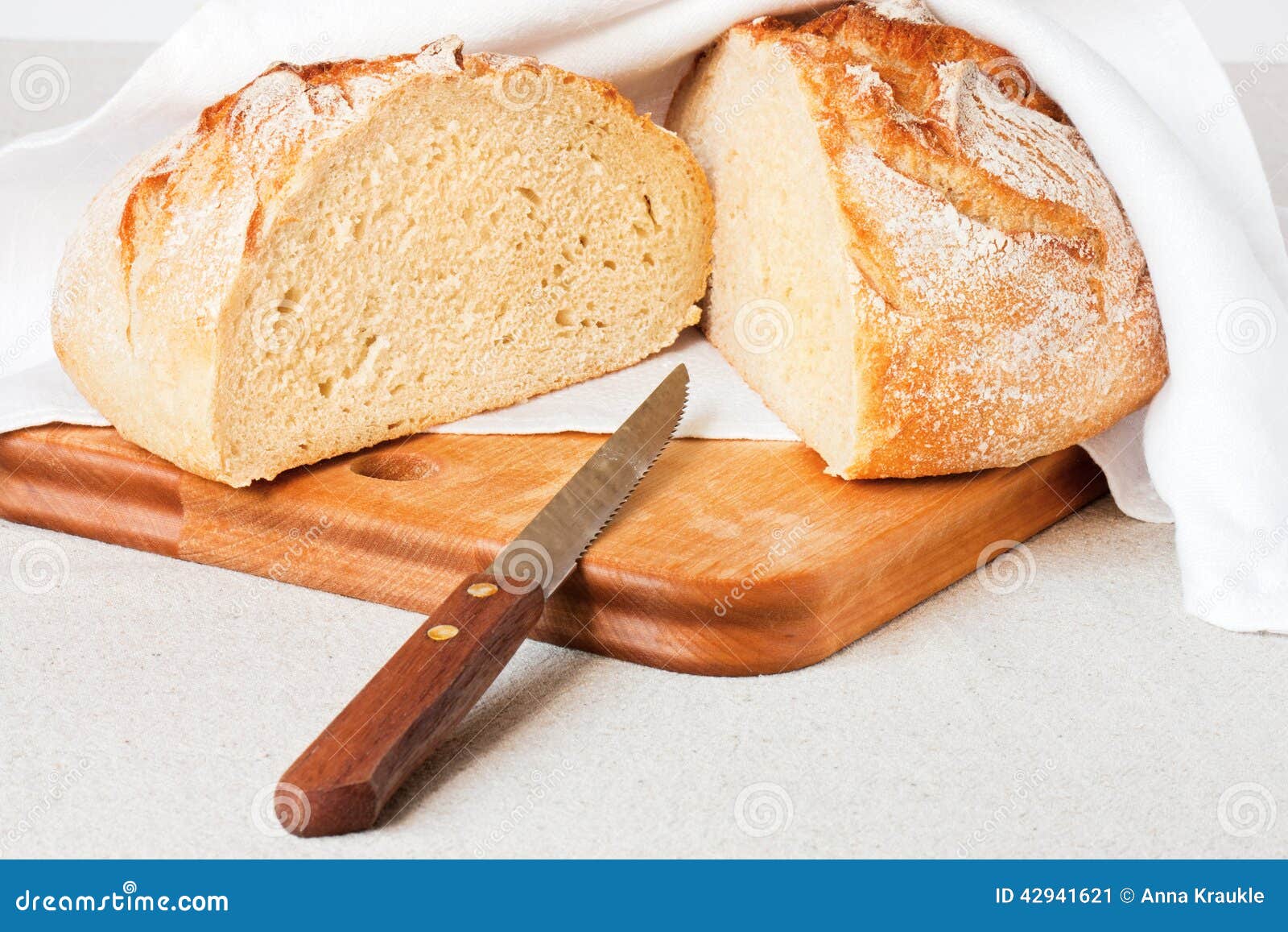 Bread cut in half stock image. Image of rustic, gourmet - 42941621