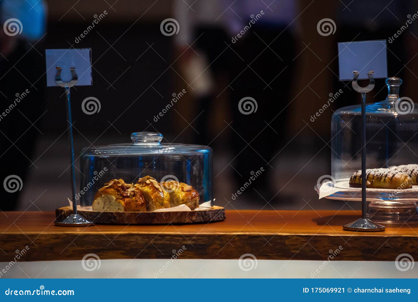 Bread is on the Cutting Board in the Restaurant Stock Image - Image of ...