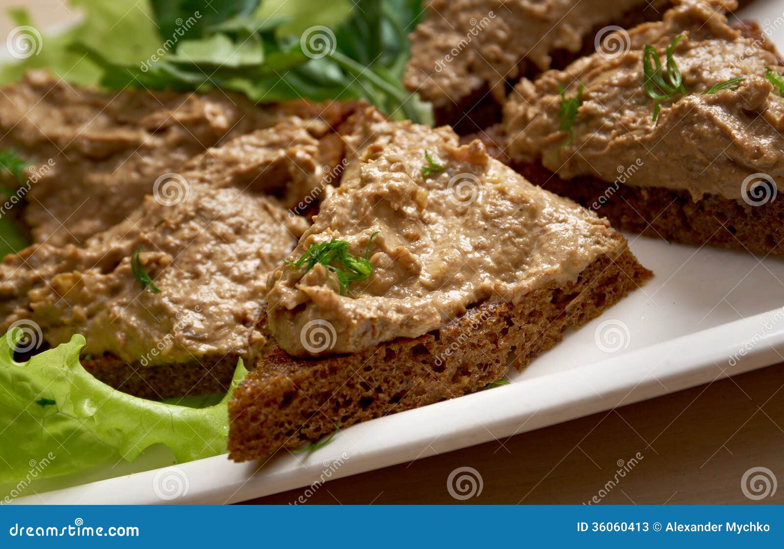 Bread with Delicious Liver Pate Stock Image - Image of hors, crispy ...