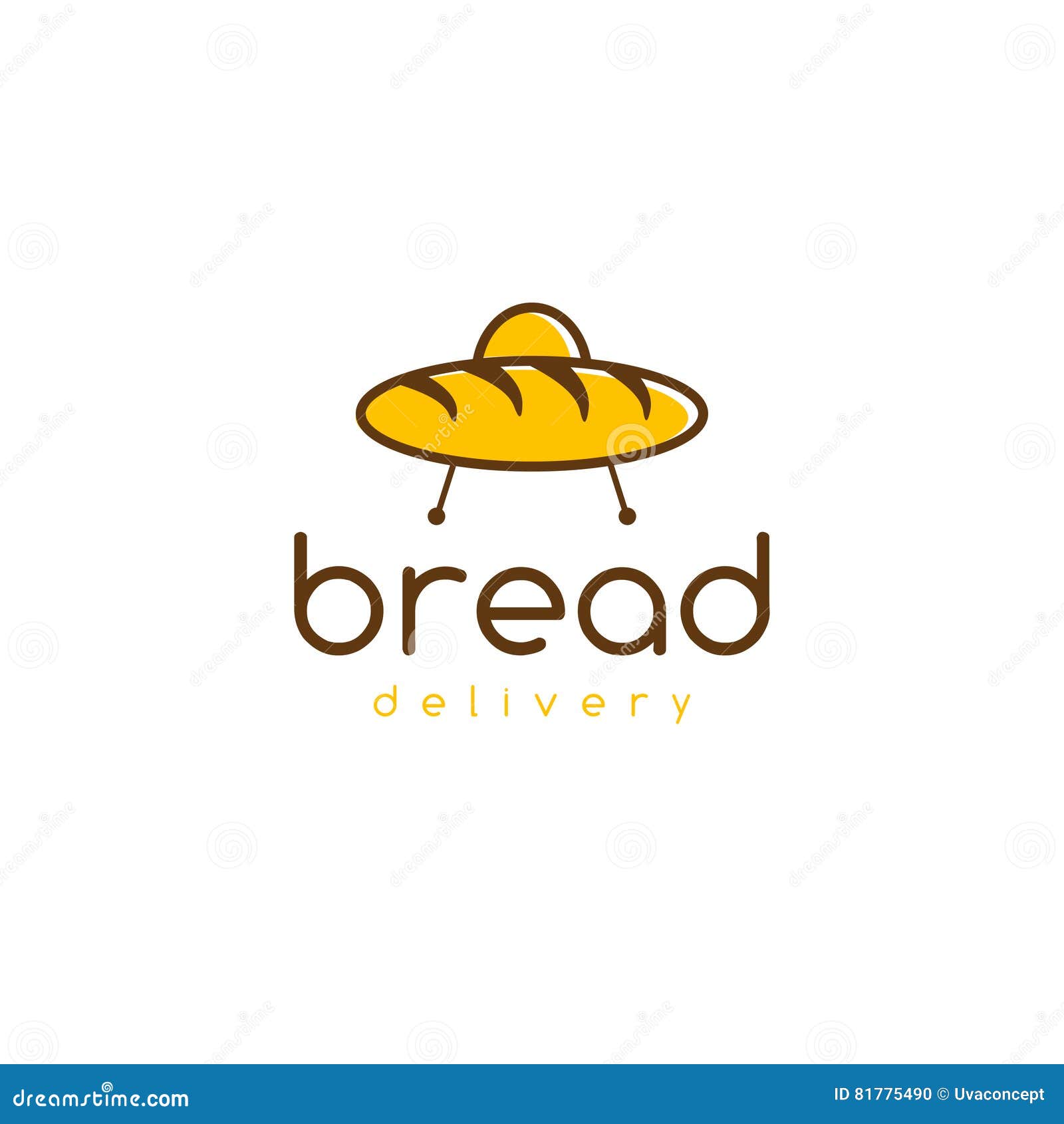 Bread Delivery Vector Concept with Ufo Stock Vector - Illustration of ...