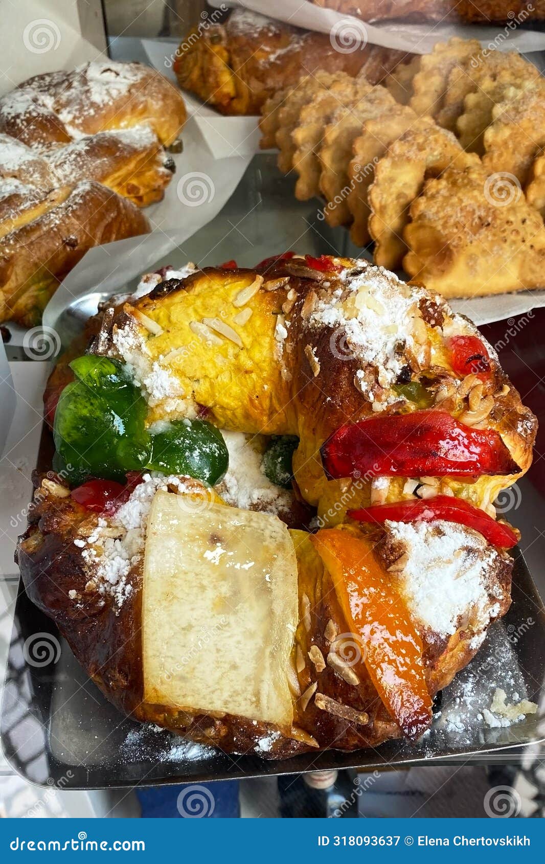Bread with Different Fillings on the Counter of the Bakery. Stock Image ...