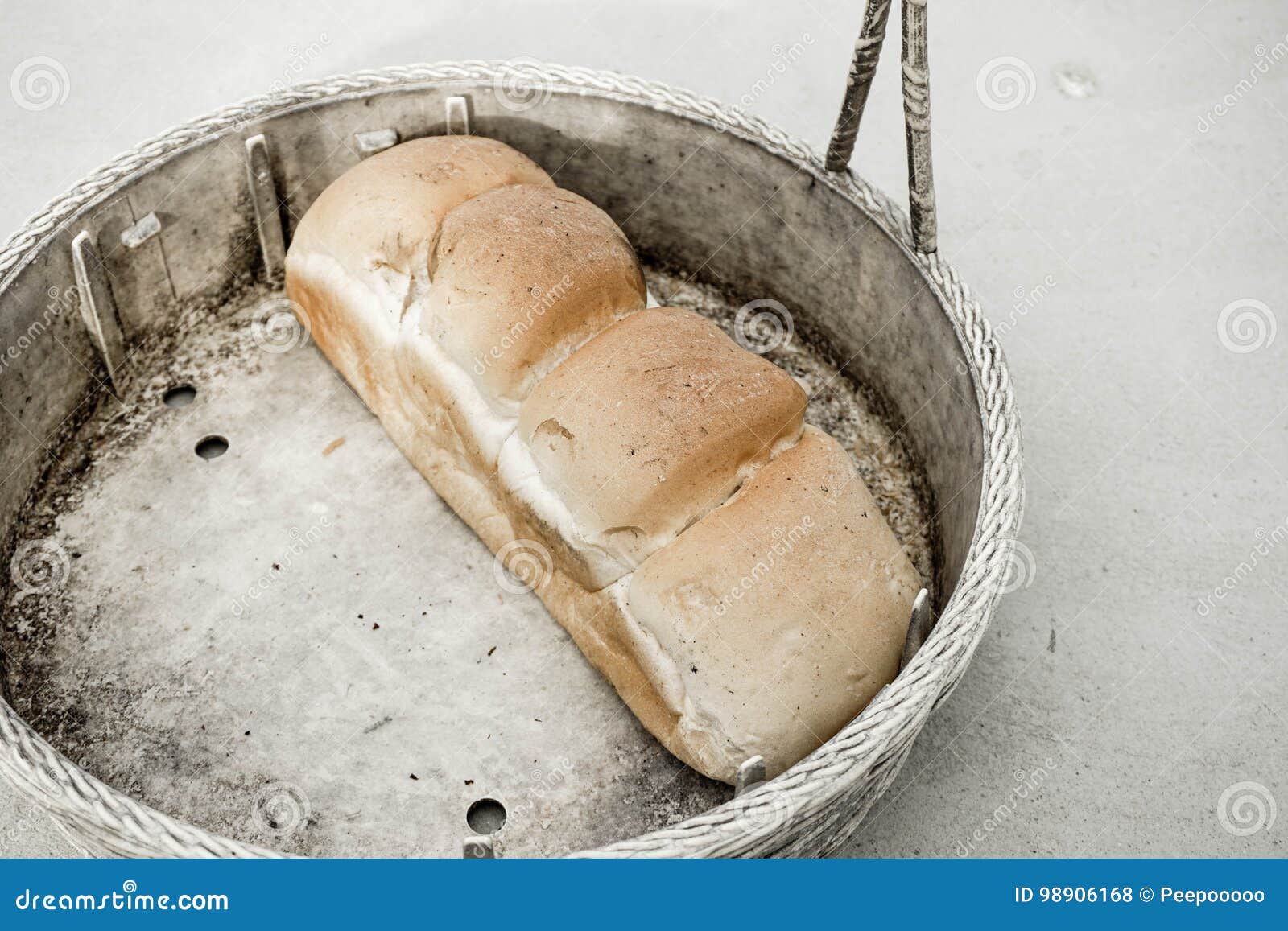 Bread in dirty basket stock photo. Image of bake, dirty - 98906168