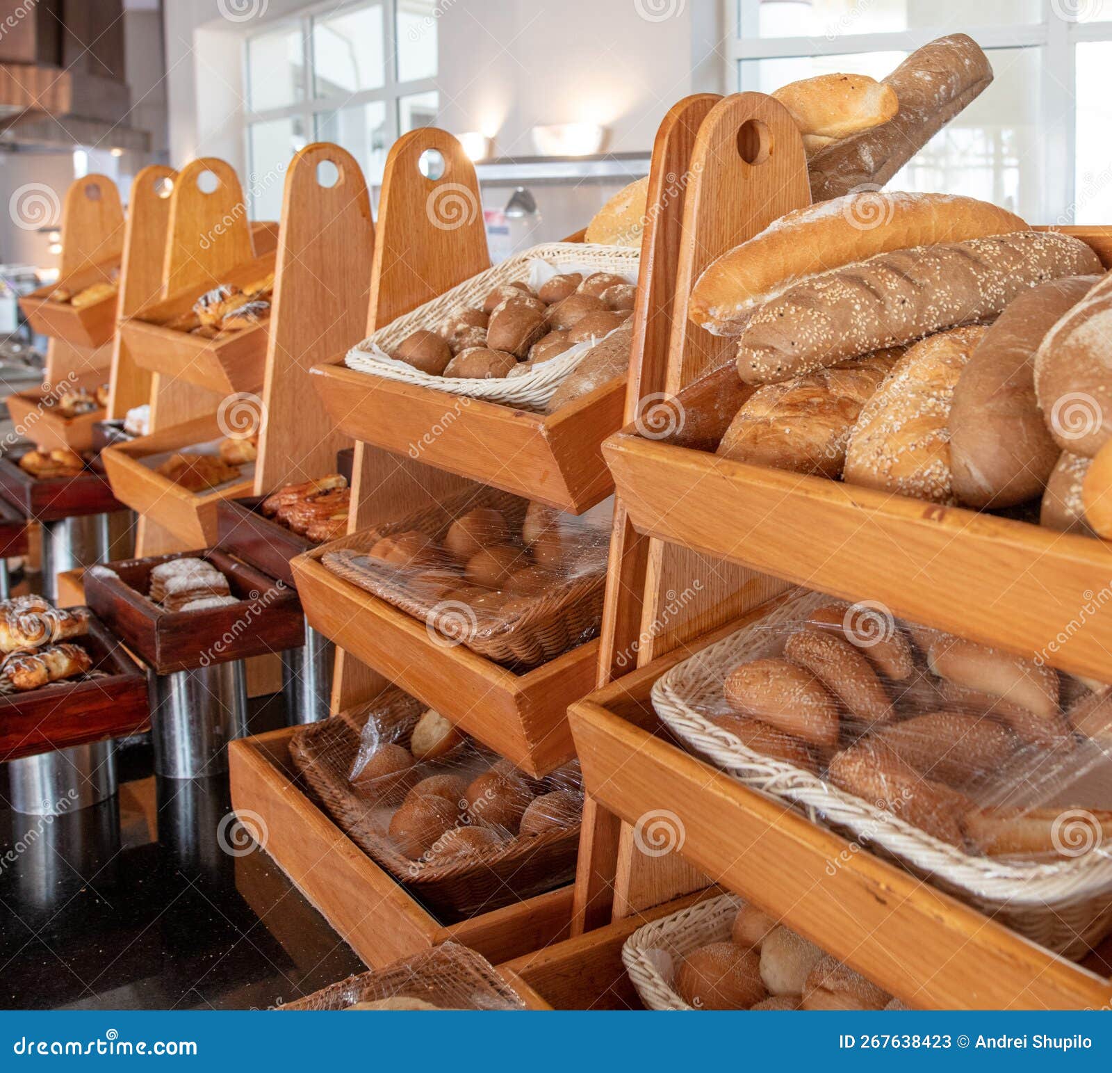 Bread on Display in the Dining Room. Stock Image - Image of french ...