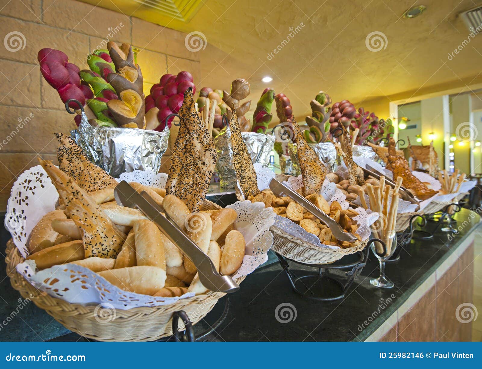 Bread Display at a Hotel Buffet Stock Photo - Image of dining, variety ...